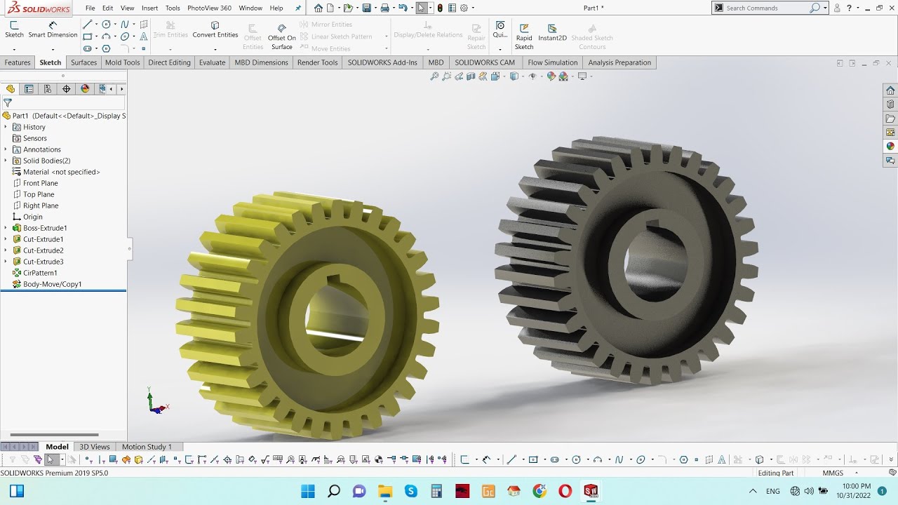Solidwork Tutorial for Mechanical Engineering: Spur Gear Design - YouTube