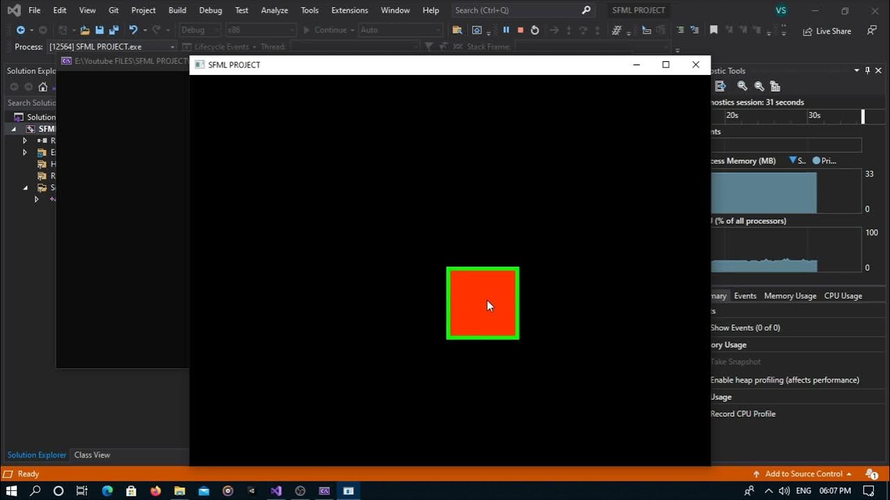 SFML C++ For Beginners in Hindi - 03: Drawing A Square || Game Development - YouTube