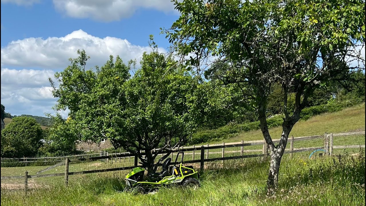MOWING A MEADOW ROUND TWO WITH THE GRILLO 10/27 4X4 BRUSH CUTTER - YouTube