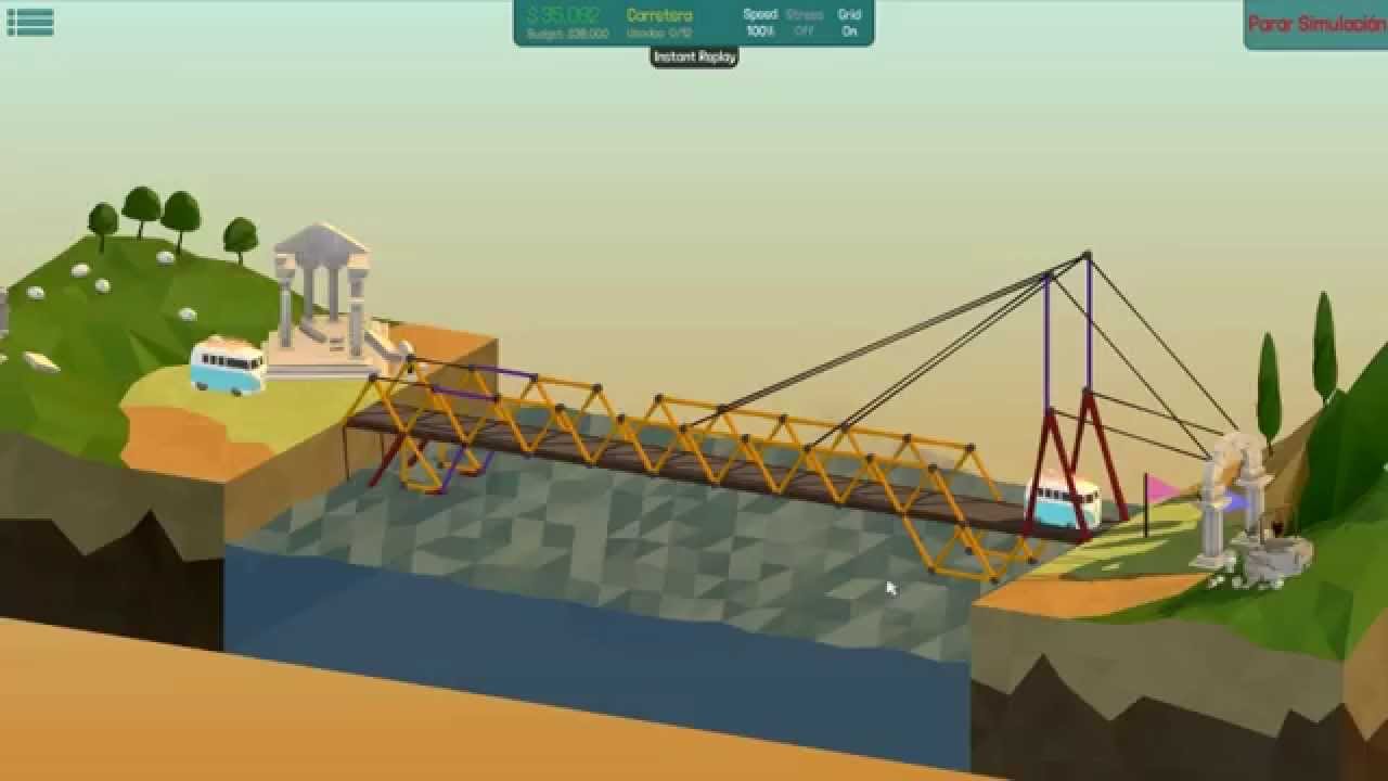 Poly Bridge - Ancient Ruins 24m Double Draw Bridge - YouTube
