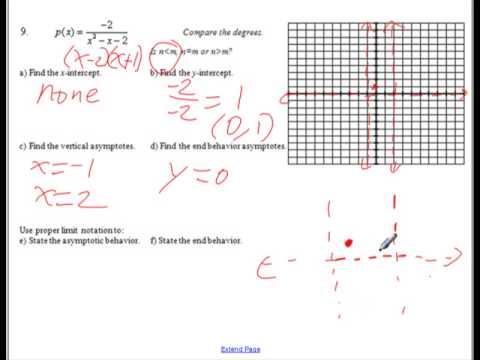 Graph rational function case 1 n less than m - YouTube