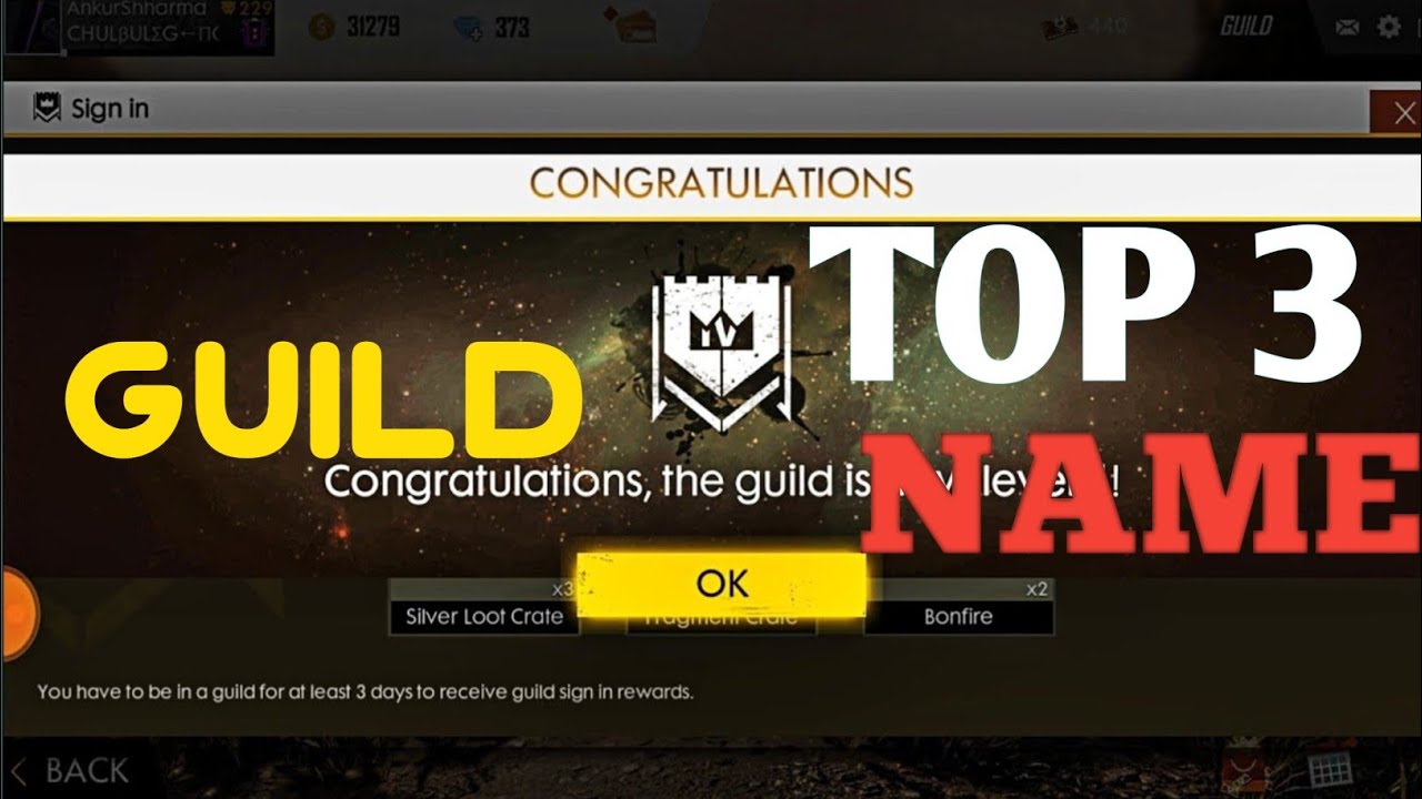 the best and unique guild name|| guild names for free fire || adi014 ...