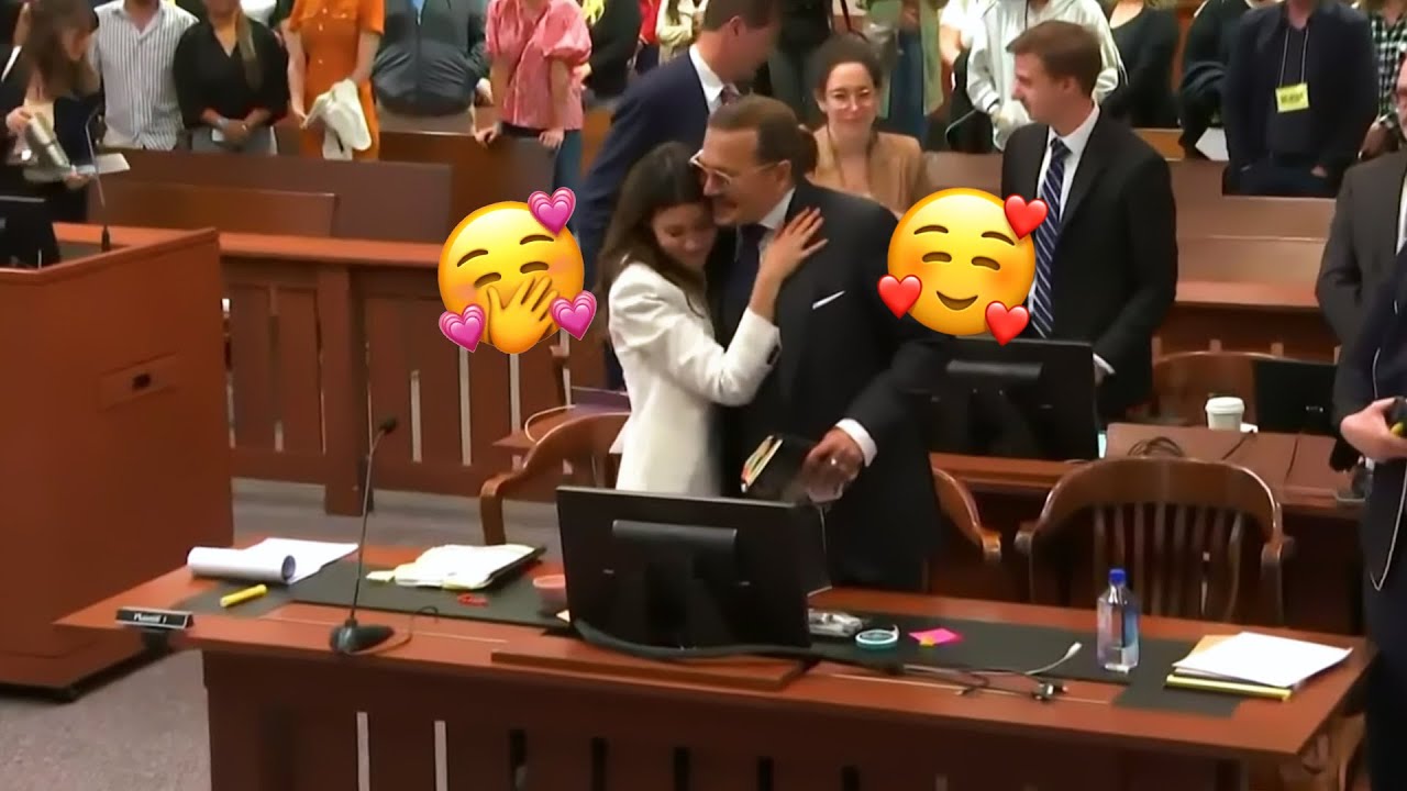 Camille Vasquez Gives Johnny Depp a HUG After Cross-Examination - YouTube