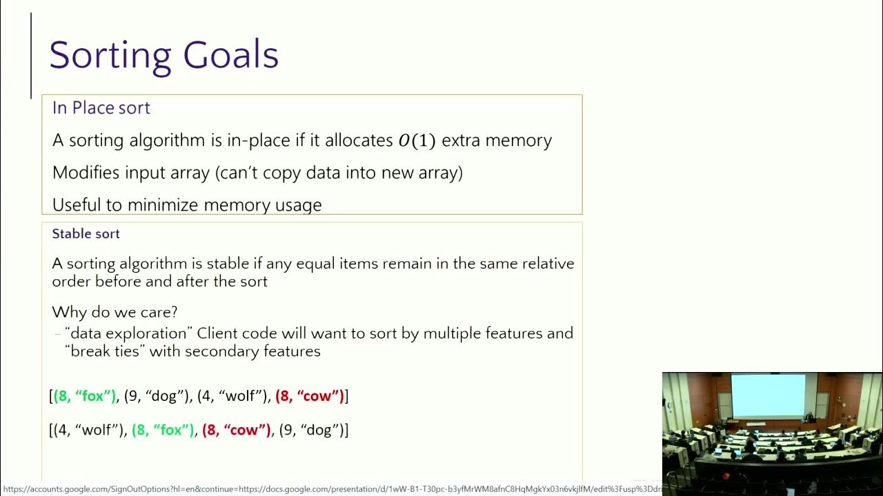 [CSE 373 SP22] Day23 Sorting II - YouTube