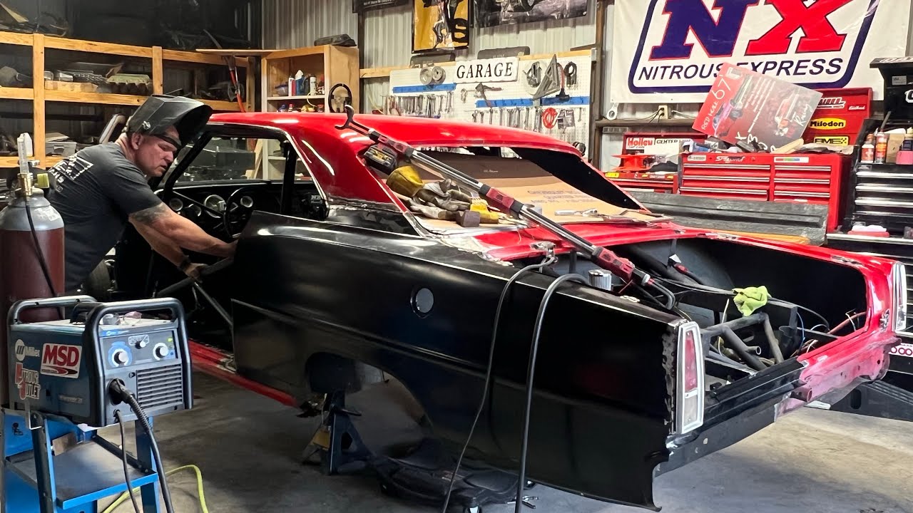 Red Hulk Racing live in shop, progress on the 67 Chevy Nova almost ...
