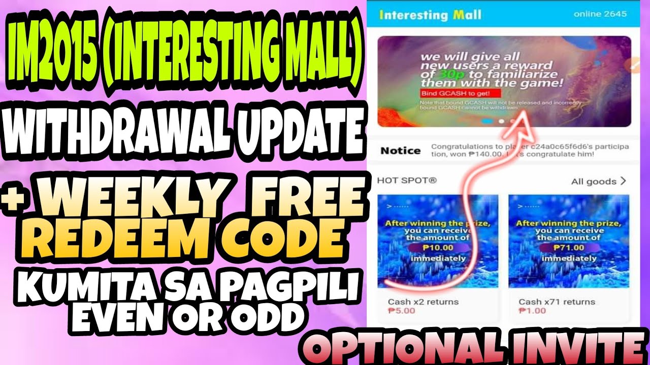 IM2015 NOVEMBER WITHDRAWAL UPADATE + WEEKLY FREE REDEEM CODE - YouTube