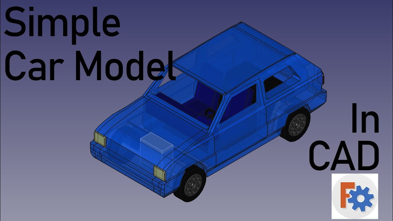 Design a model car to print in FreeCad (Fiat Panda) - YouTube