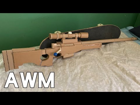 Cardboard AWM Sniper Rifle - YouTube
