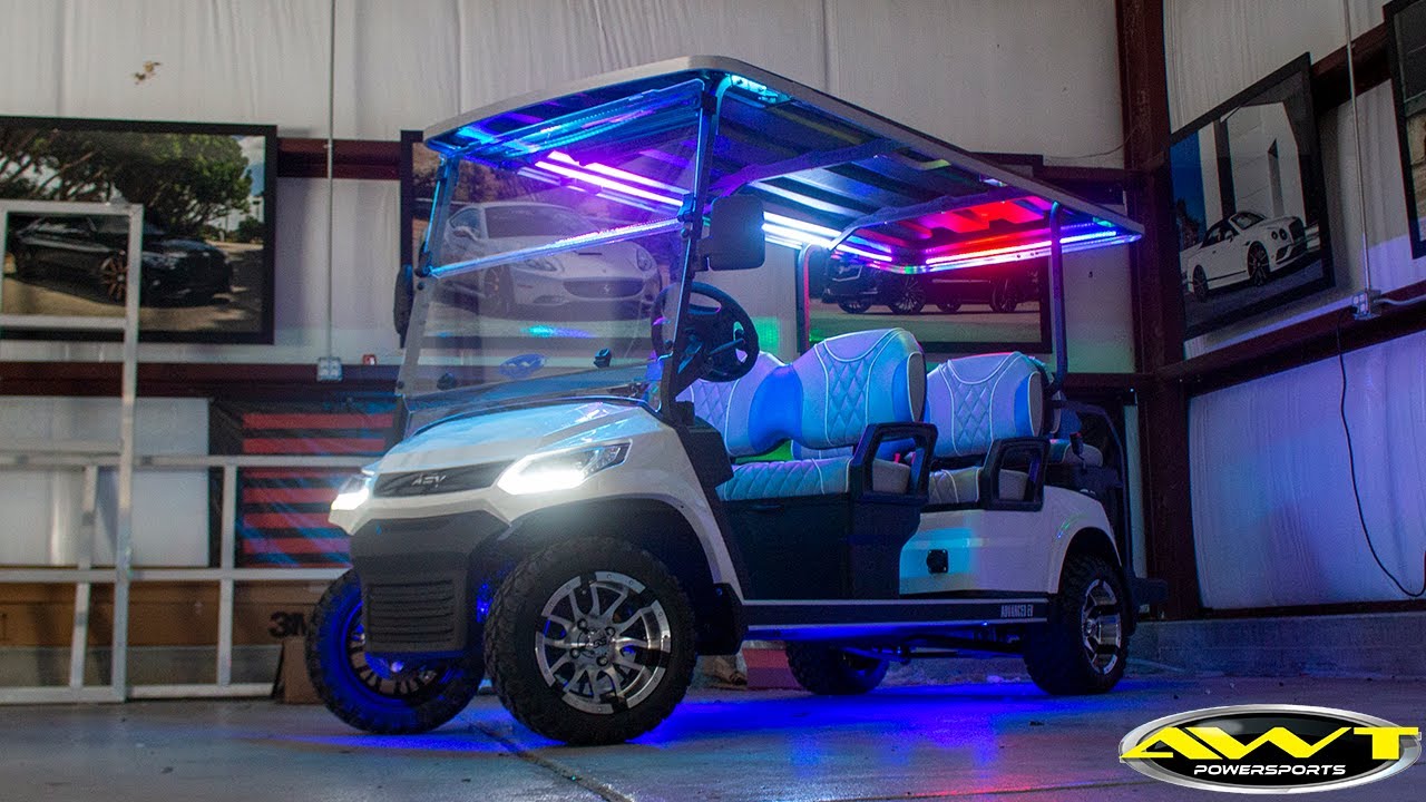 AWT Powersports - Custom White 6 Passenger Limo Golf Cart - Color ...