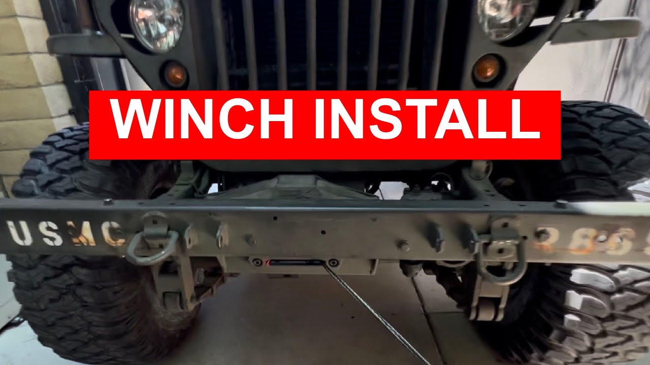 Willys Jeep Stealth Winch Install/ stocked/ CJ2A/ Flat Fender/ custom ...
