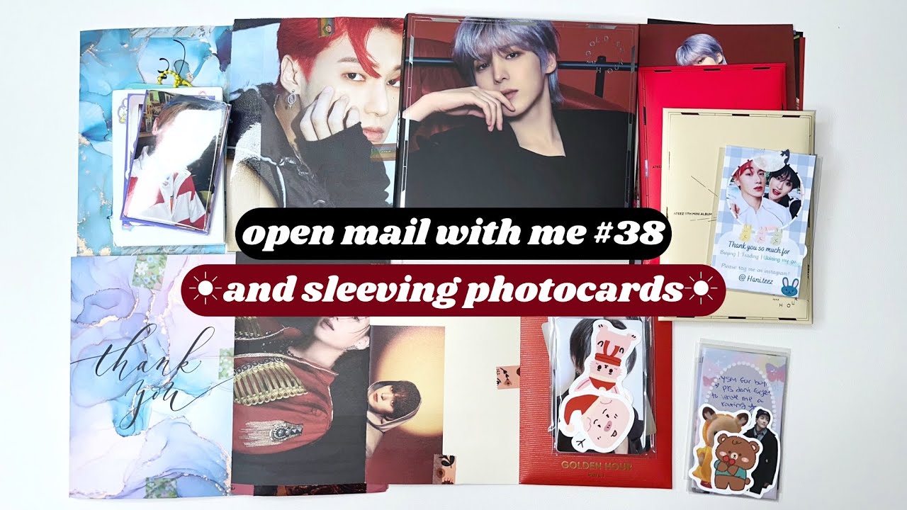 open mail with me #38 ☀︎ and sleeving photocards ☼ - YouTube