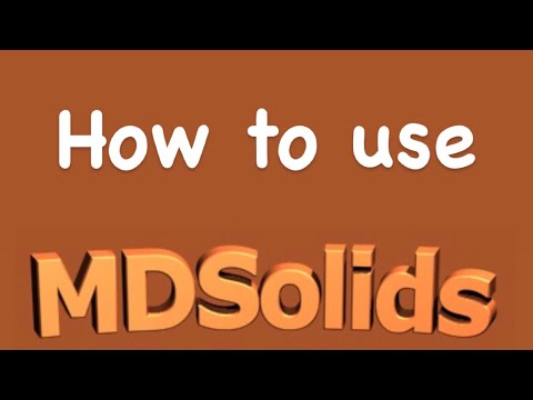 How to use MDSolids. - YouTube