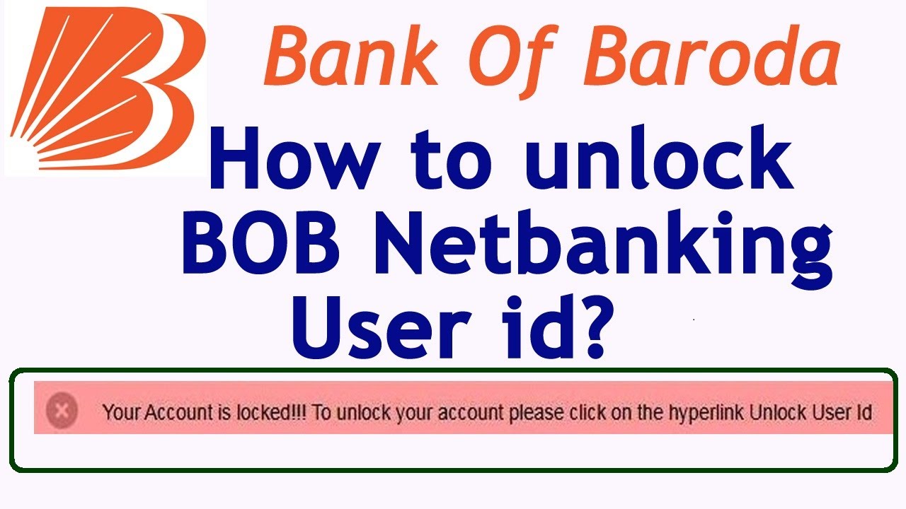 How to unlock your Bank of baroda account//bob account locked how to ...