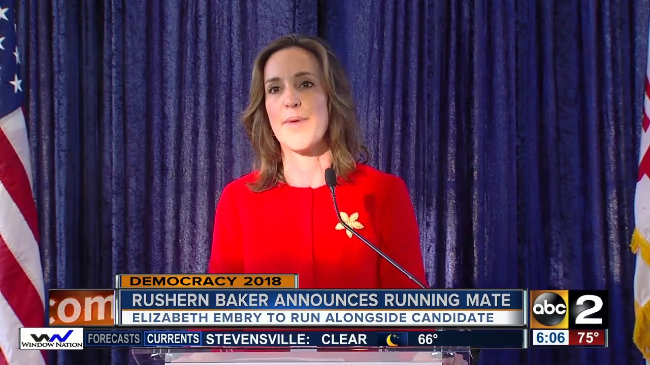 Rushern Baker announces Elizabeth Embry as his running mate - YouTube