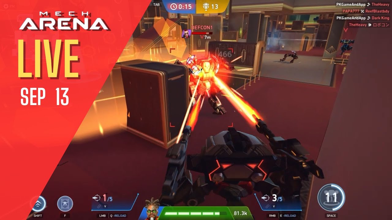 Live Mech Arena | Sep 13 #PKGameAndApps #mecharena - YouTube