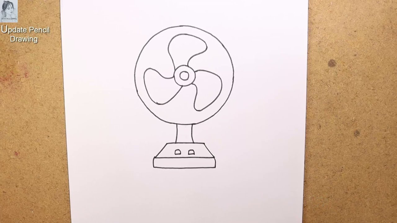 Easy drawing Table Fan step by step | Beginners drawing Table Fan ...