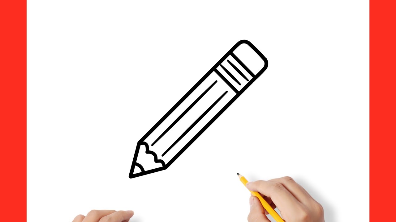 How to draw a PENCIL step by step / drawing crayon easy - YouTube