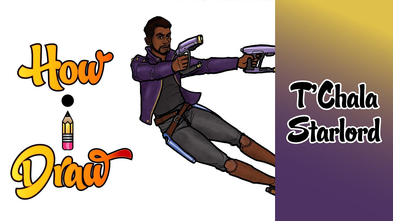How I Draw T'CHALA STARLORD from MARVEL's WHAT IF?! how to draw tchala ...