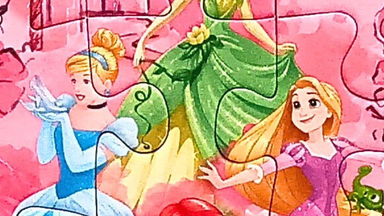 Disney Princess with Ariel Rapunzel Belle | Play puzzle - YouTube