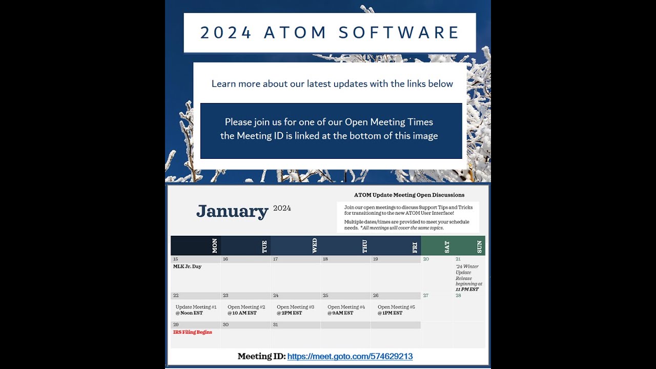 ATOM Software Fall 2023 & Winter 2024 Update Support Tips & Guide - YouTube