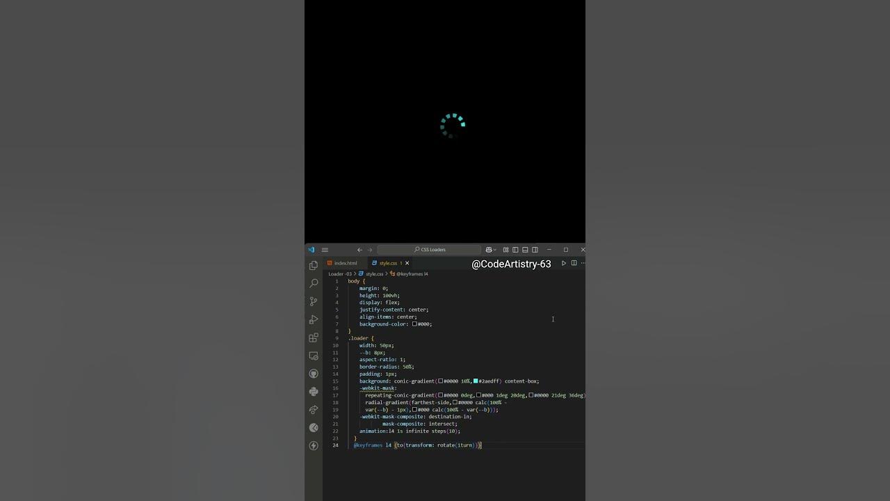 Css Loader Part 01 Shorts Loadinganimation Htmlcss Loader Coding