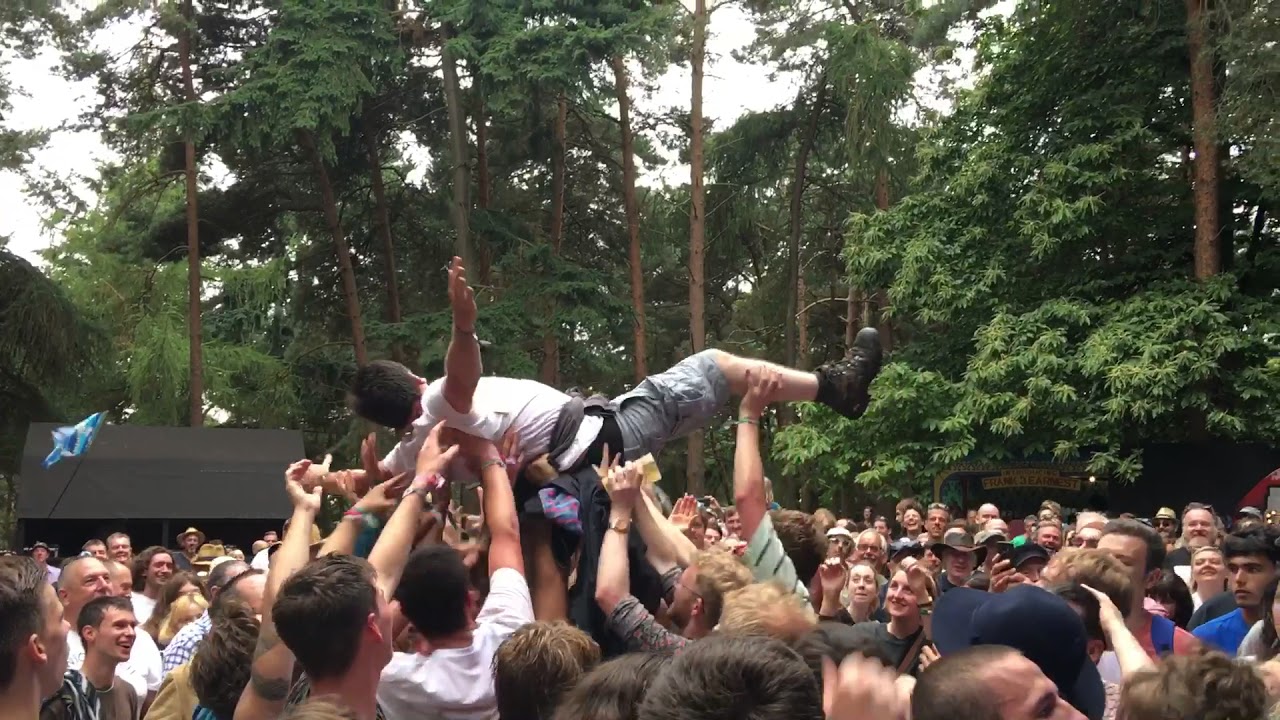 Grandad goes for a crowd surf during Idles at Latitude - YouTube
