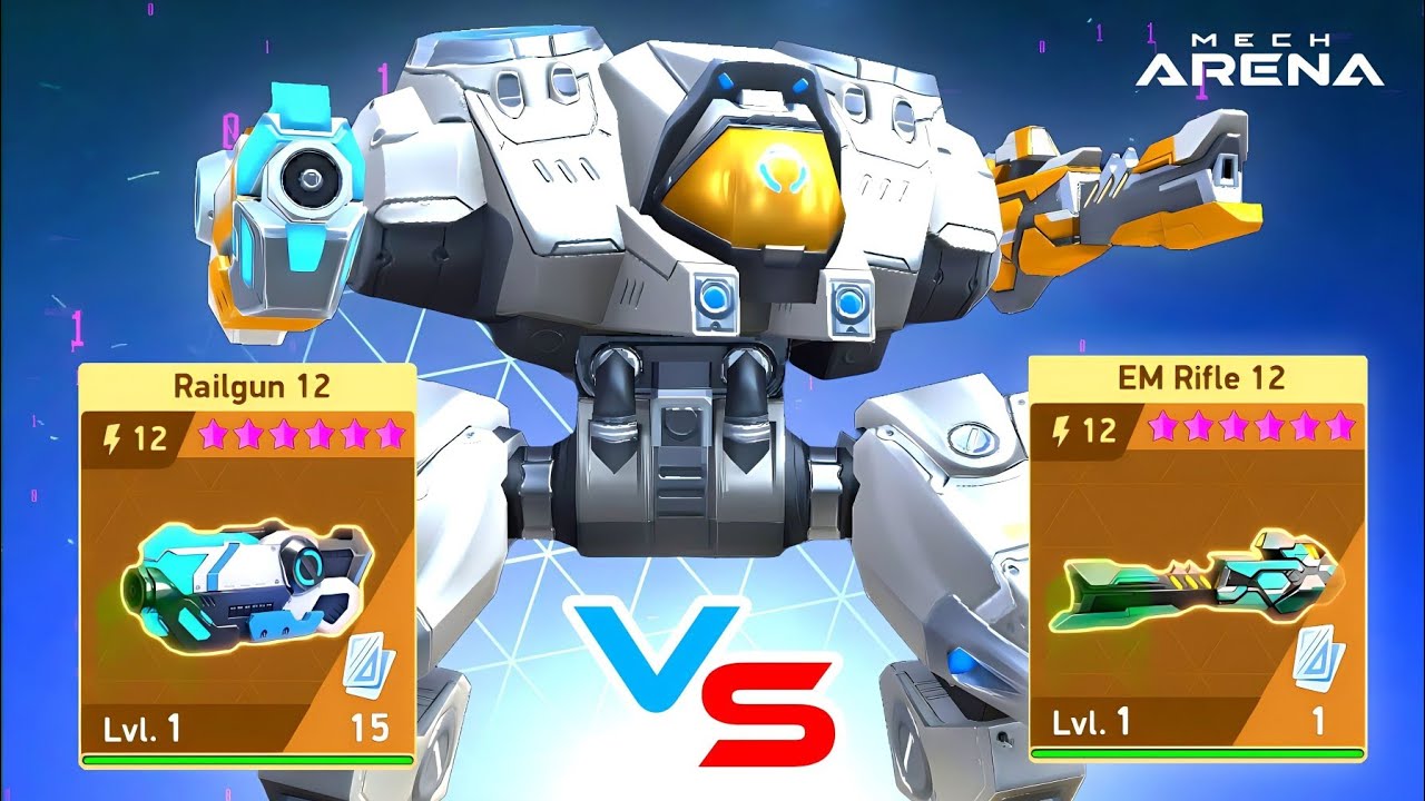 Railgun 12 vs EM Rifle 12 - Brickhouse - Mech Arena - YouTube