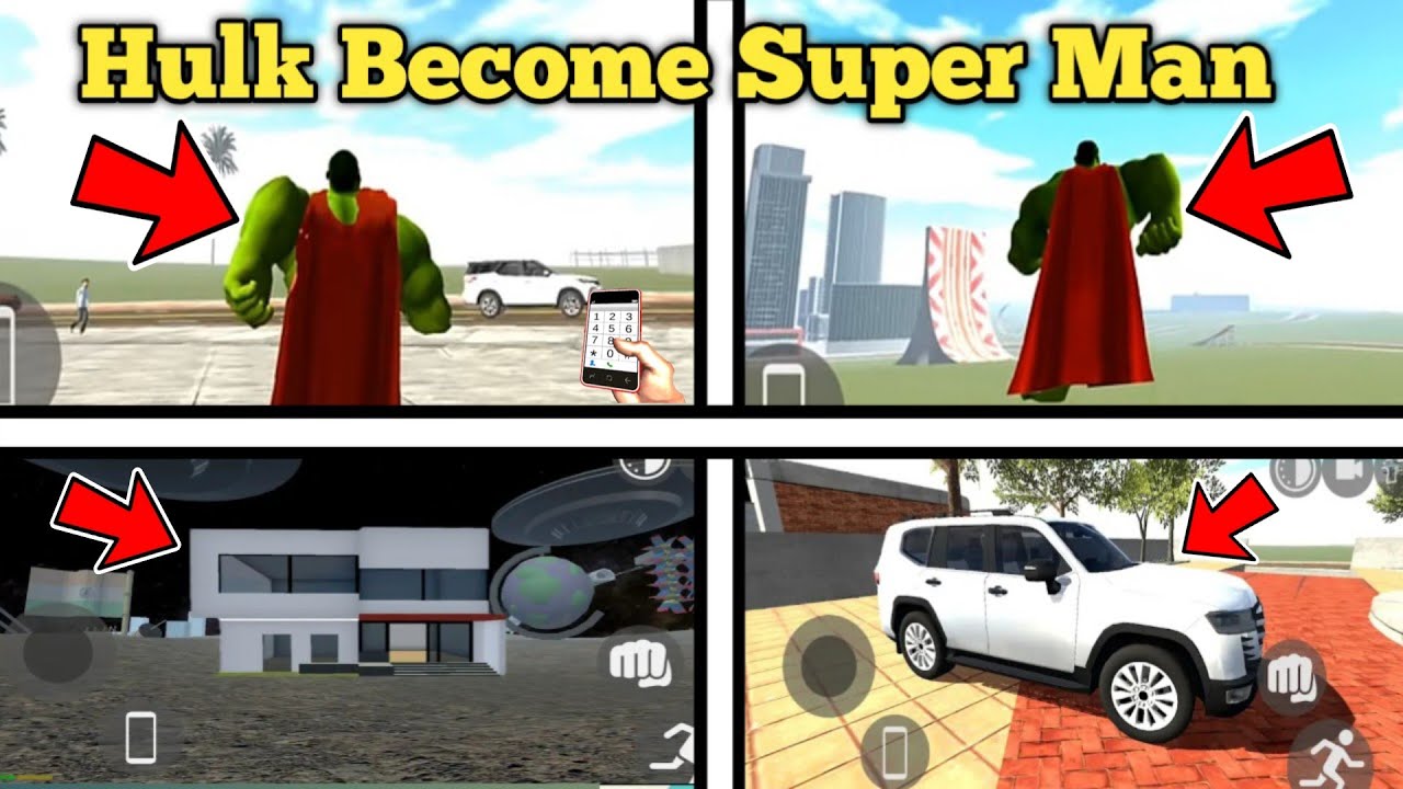 Super Man Hulk + Land Cruiser All Secret Codes Indian Bike Driving 3D ...