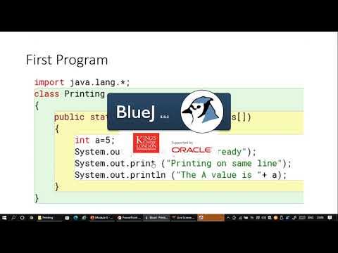 Java - Java HelloWorld | BlueJ | println | print | Concatenation - YouTube