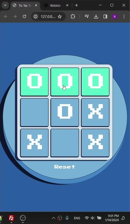 Javascript Tictactoe Game Webleb Html Css Javascript Fyp Code Coding Youtube
