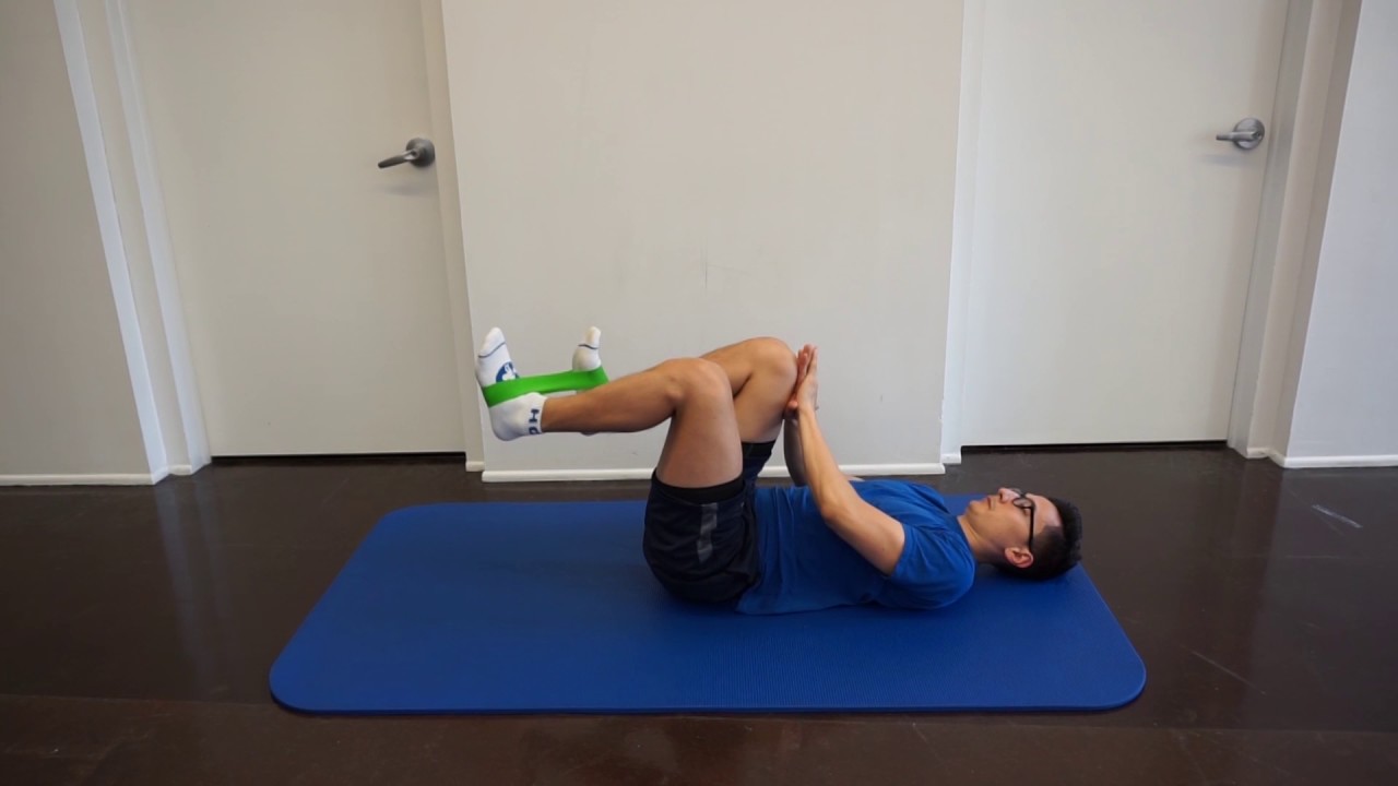Core Activated Supine Mini-Band Leg Press - YouTube
