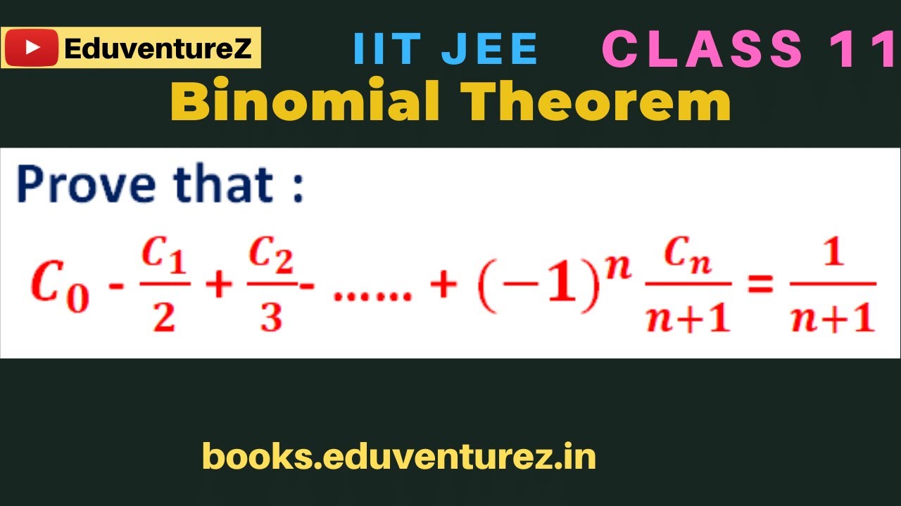 Prove that : C_0 - C_1/2 + C_2/3- …… + 〖(-1)〗^n C_n/(n+1) = 1/(n+1 ...