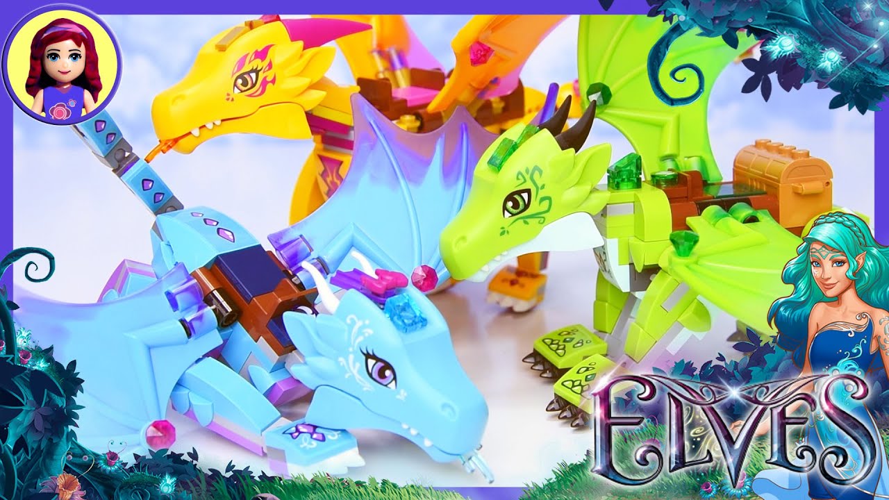 Lego Elves Dragon Comparison Water Fire Earth - Kids Toys - YouTube