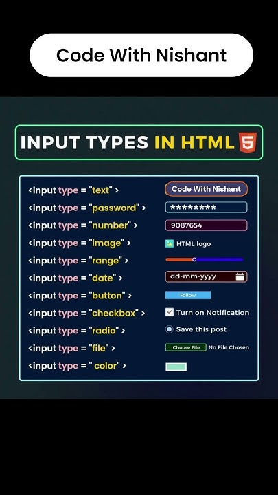 HTML Form Input Types You NEED to Know in 2025 #coding #html - YouTube