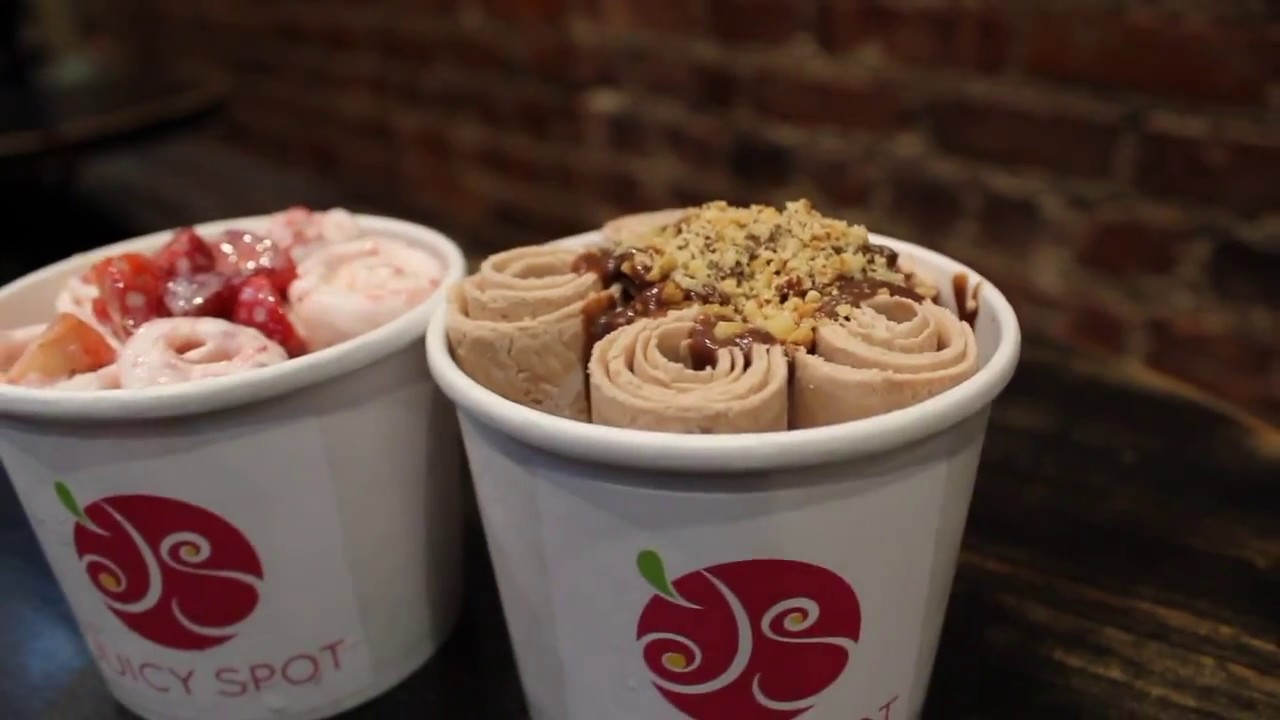Juicy Spot Cafe Rolled Ice Cream! - YouTube