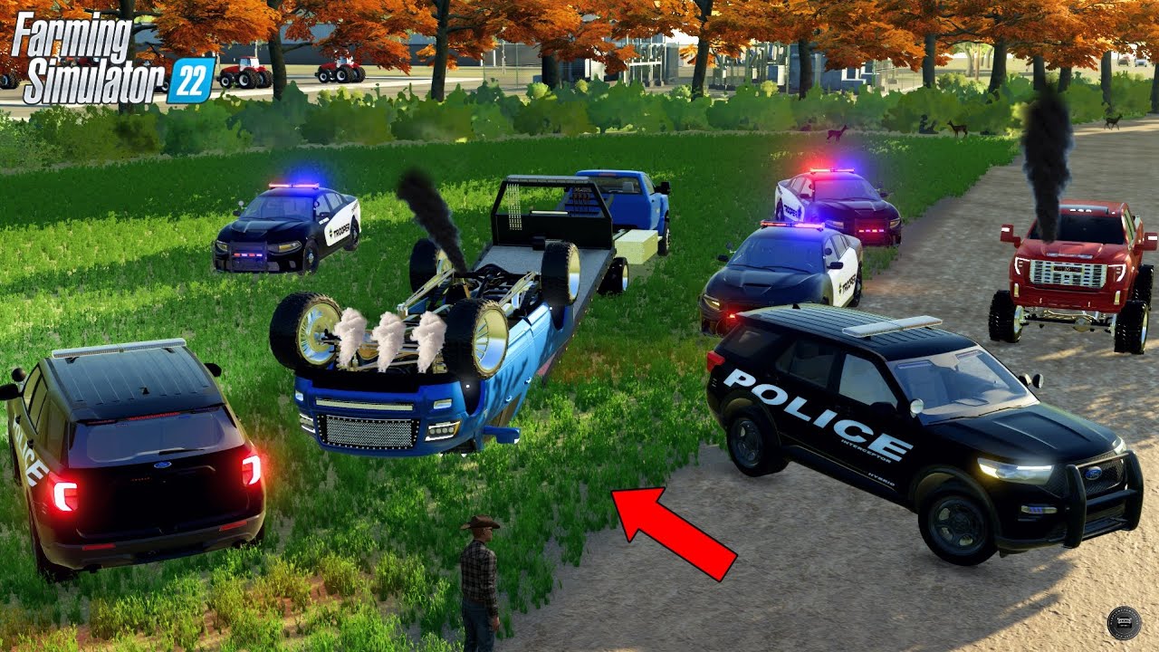 High-Speed Chase Ends in Intense Crash! | Farming Simulator 22 - YouTube