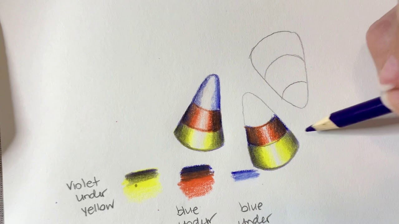 How to Shade Candy Corn by Layering Complementary Colors in the Shadow ...