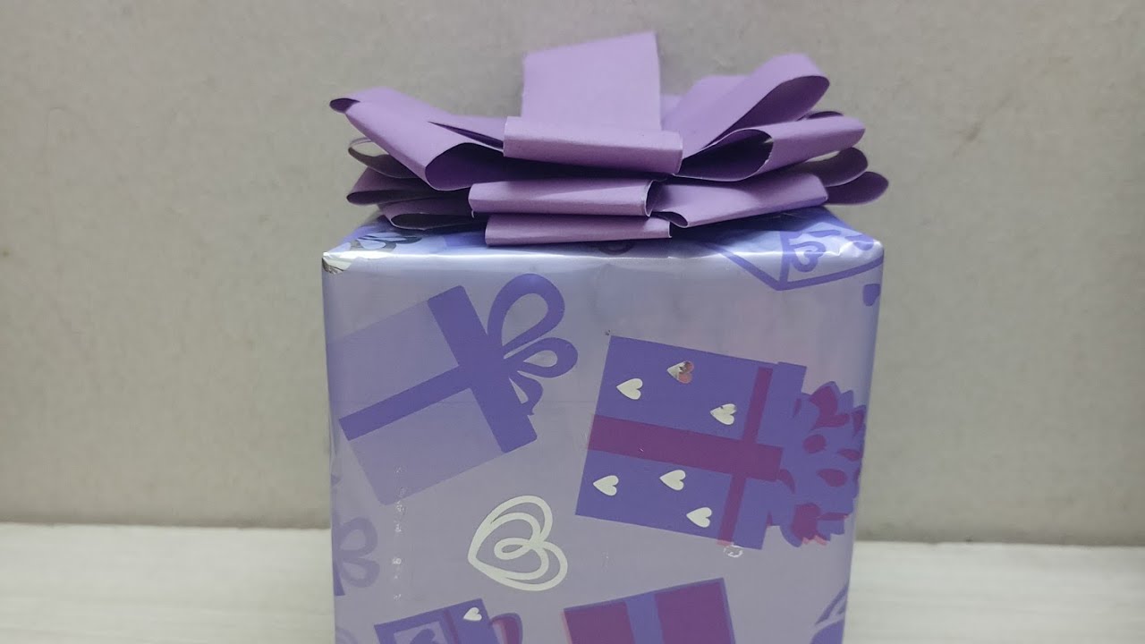 How to wrap a gift box ll Easy gift box wrap l craft Ideas - YouTube
