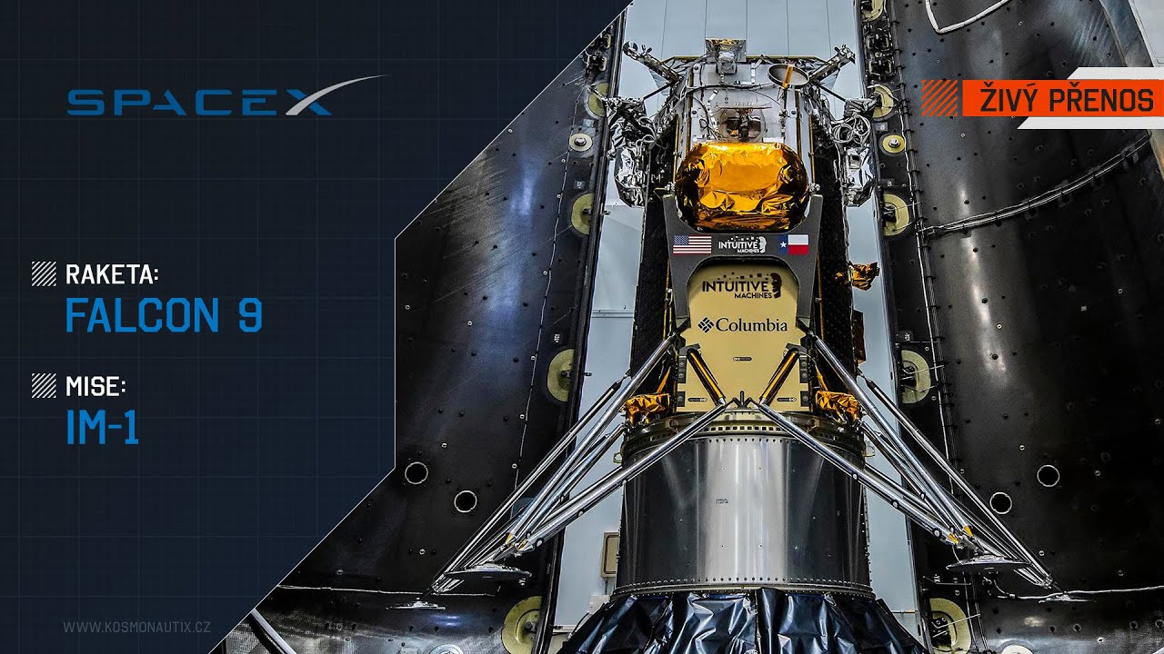 ŽIVĚ: Falcon 9 (IM-1) - YouTube