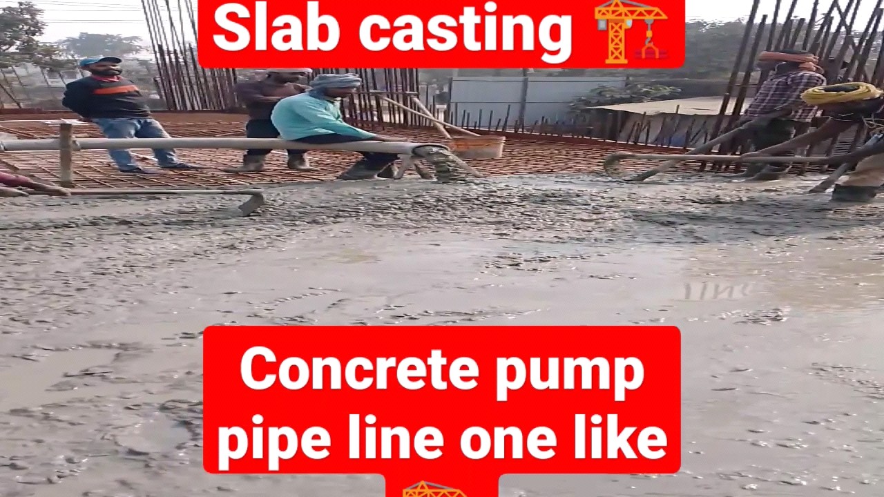 slab costing with concrete pump pipe line 🏗️😳#2023#short #yr #ytworld# ...