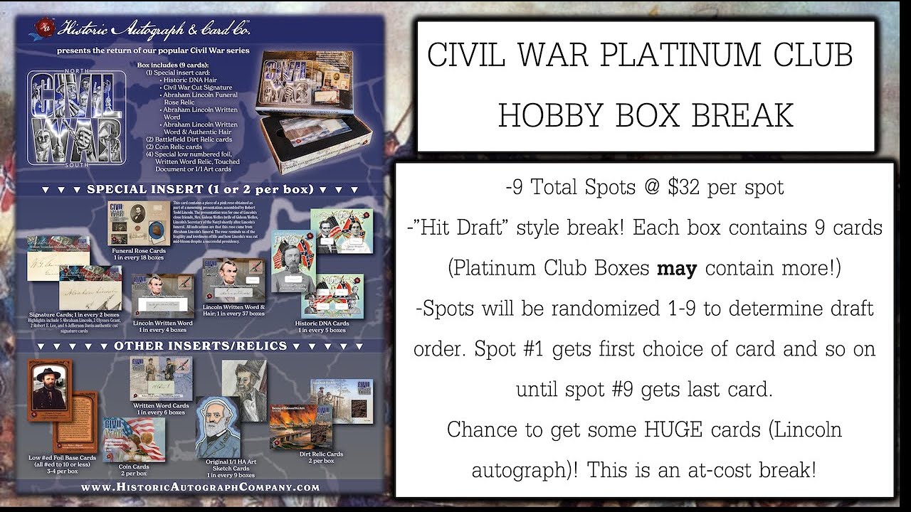 Unboxing History! Historic Autographs Civil War Box Break! - YouTube