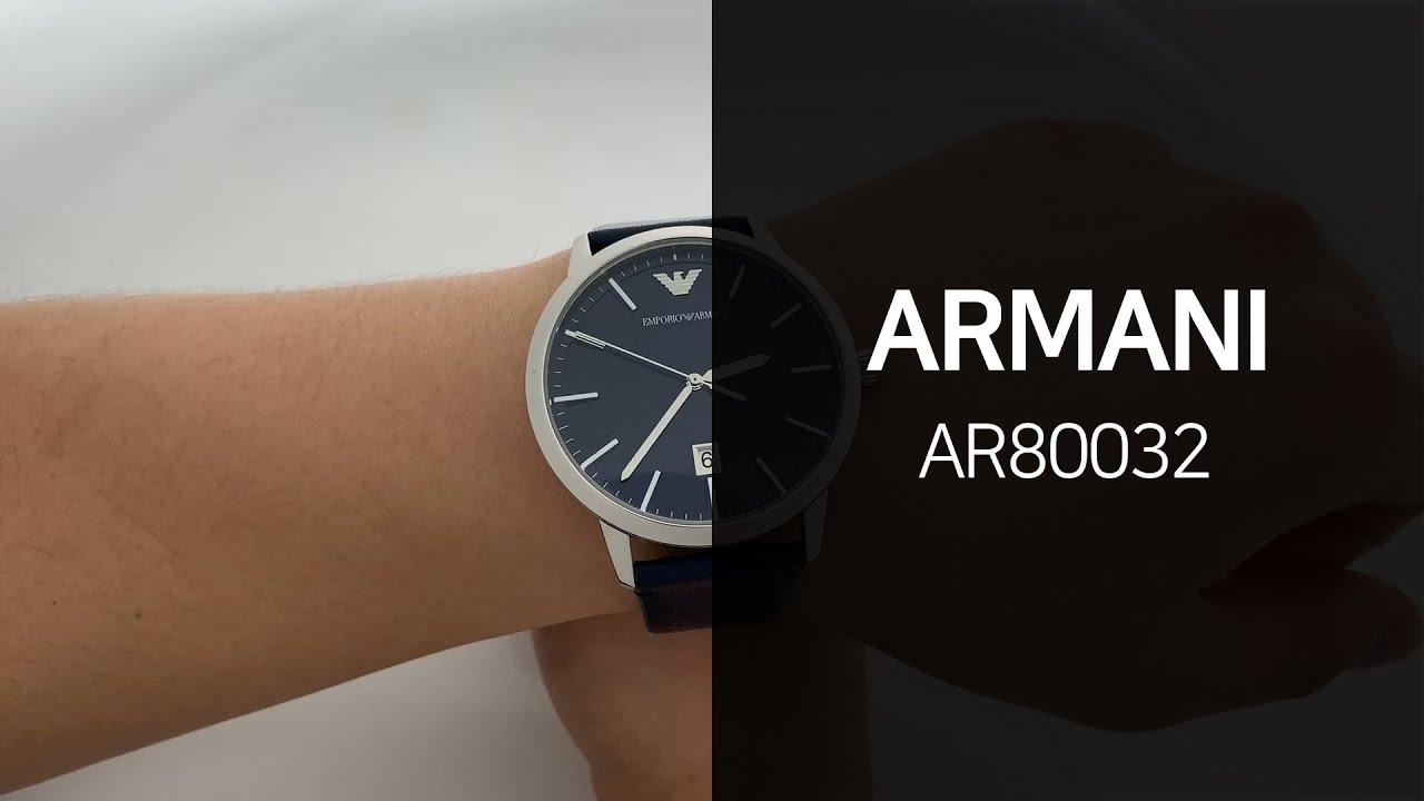 알마니 AR80032 가죽시계 리뷰 영상 - 타임메카 - YouTube