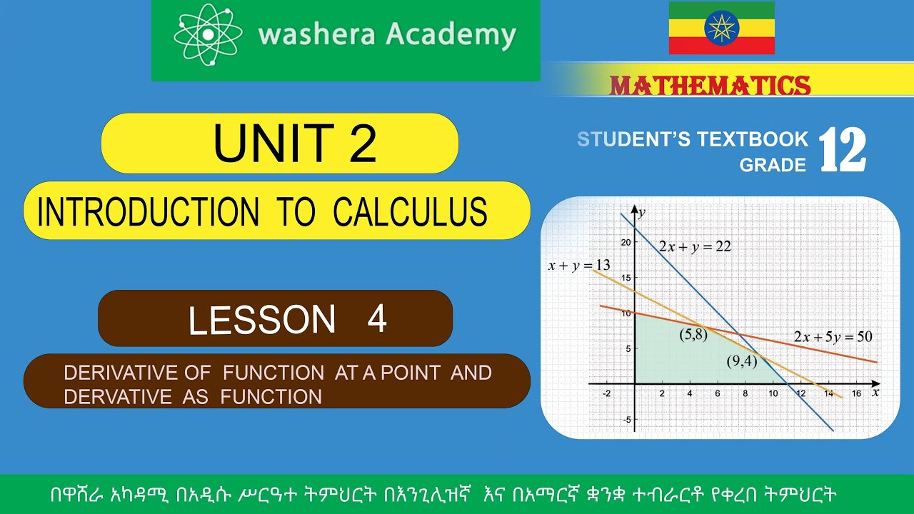 MATHS GRADE 12 UNIT 2 LESSON 4 DERIVATIVE OF FUNCTION AT A POINT AND ...