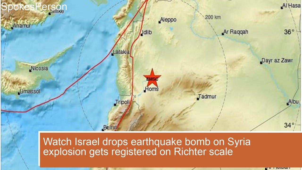 Watch Israel drops earthquake bomb on Syria, explosion gets registered ...