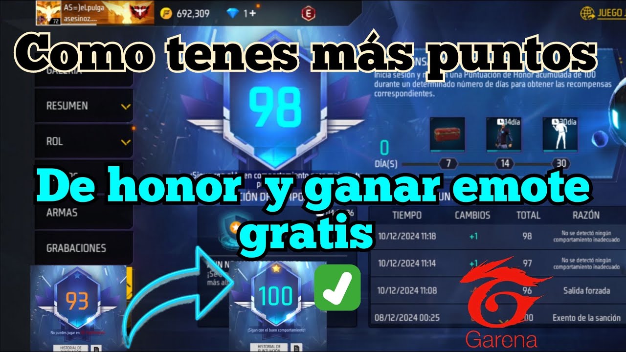 Como SUBIR puntos de HONOR en free fire mas RAPIDO Y FACIL Nueva ...