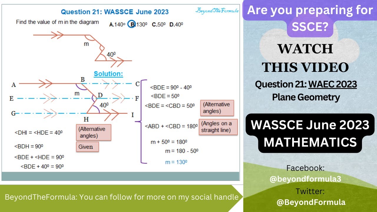 WASSCE 2023 Plane Geometry Parallel Line Past Questions | Mastering Key ...