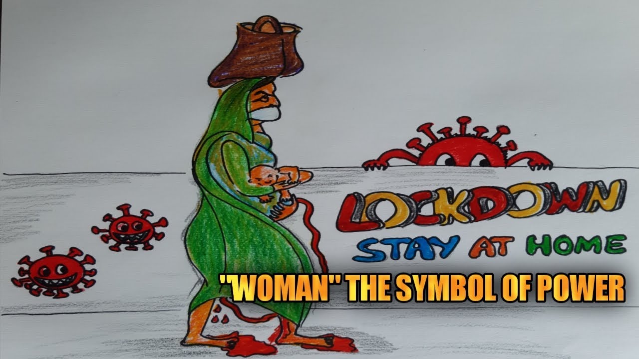 "WOMAN" THE SYMBOL OF POWER | DRAWING | kds art | sandeep rawat - YouTube