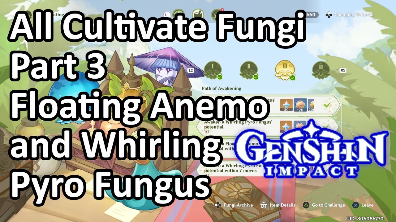 All Cultivate Fungi Part 3 Floating Anemo and Whirling Pyro Fungus ...