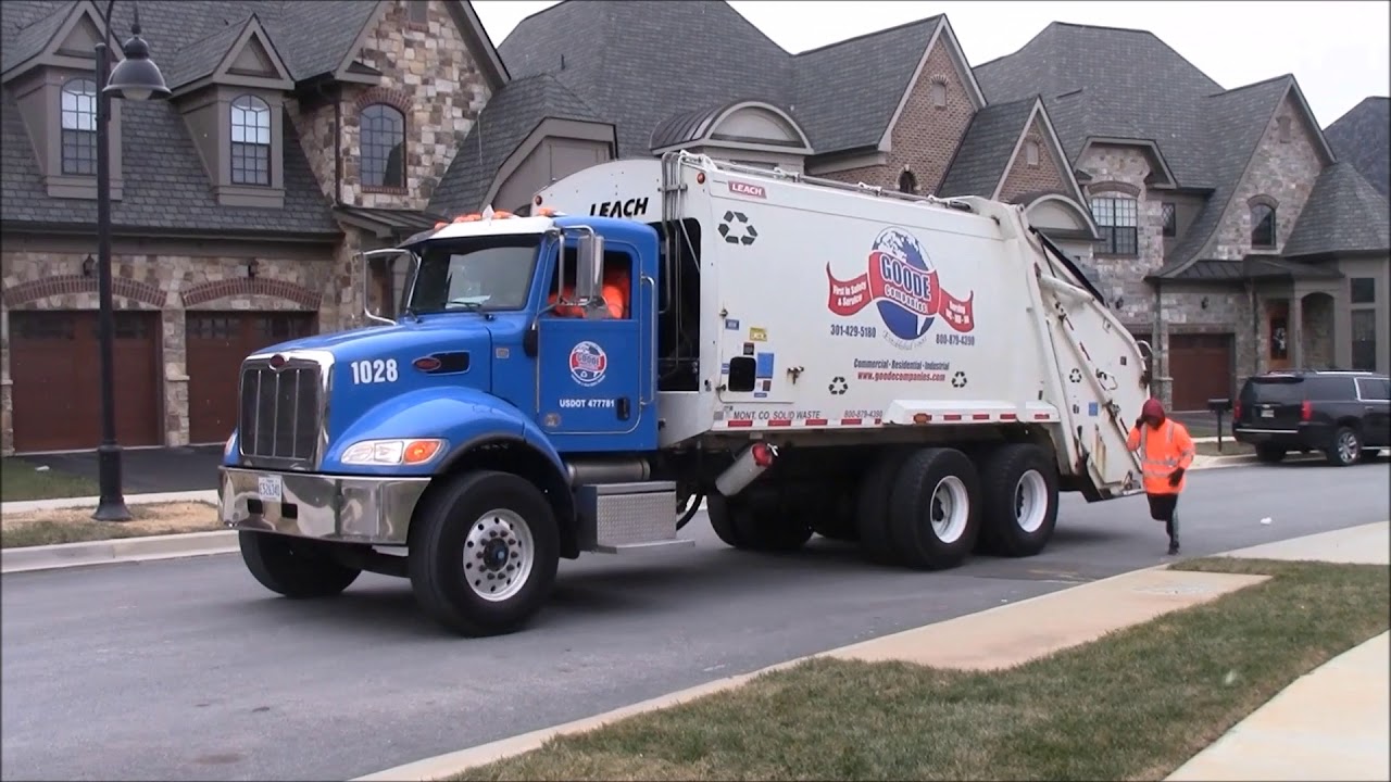 Pete 348 / Leach 2RIII Rear Loader Garbage Truck - YouTube