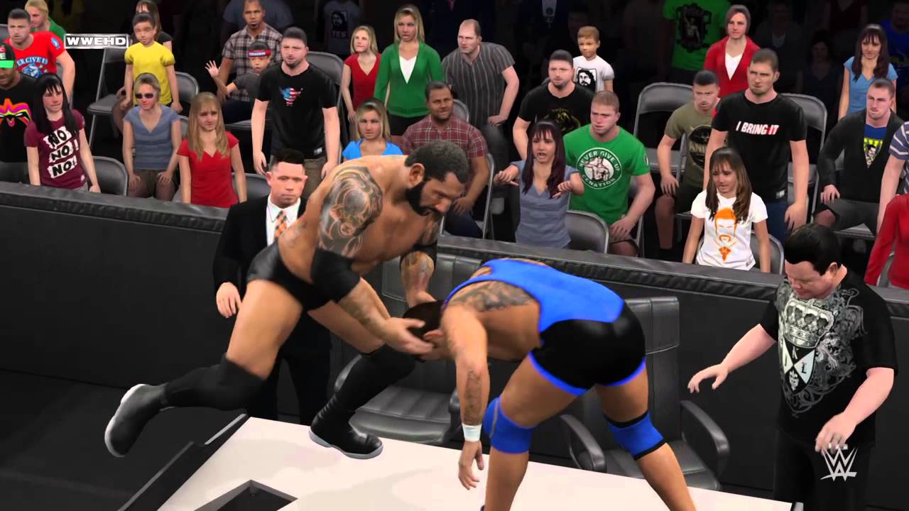 Batista Bomb on Announcer Table - WWE 2K15 OMG - YouTube